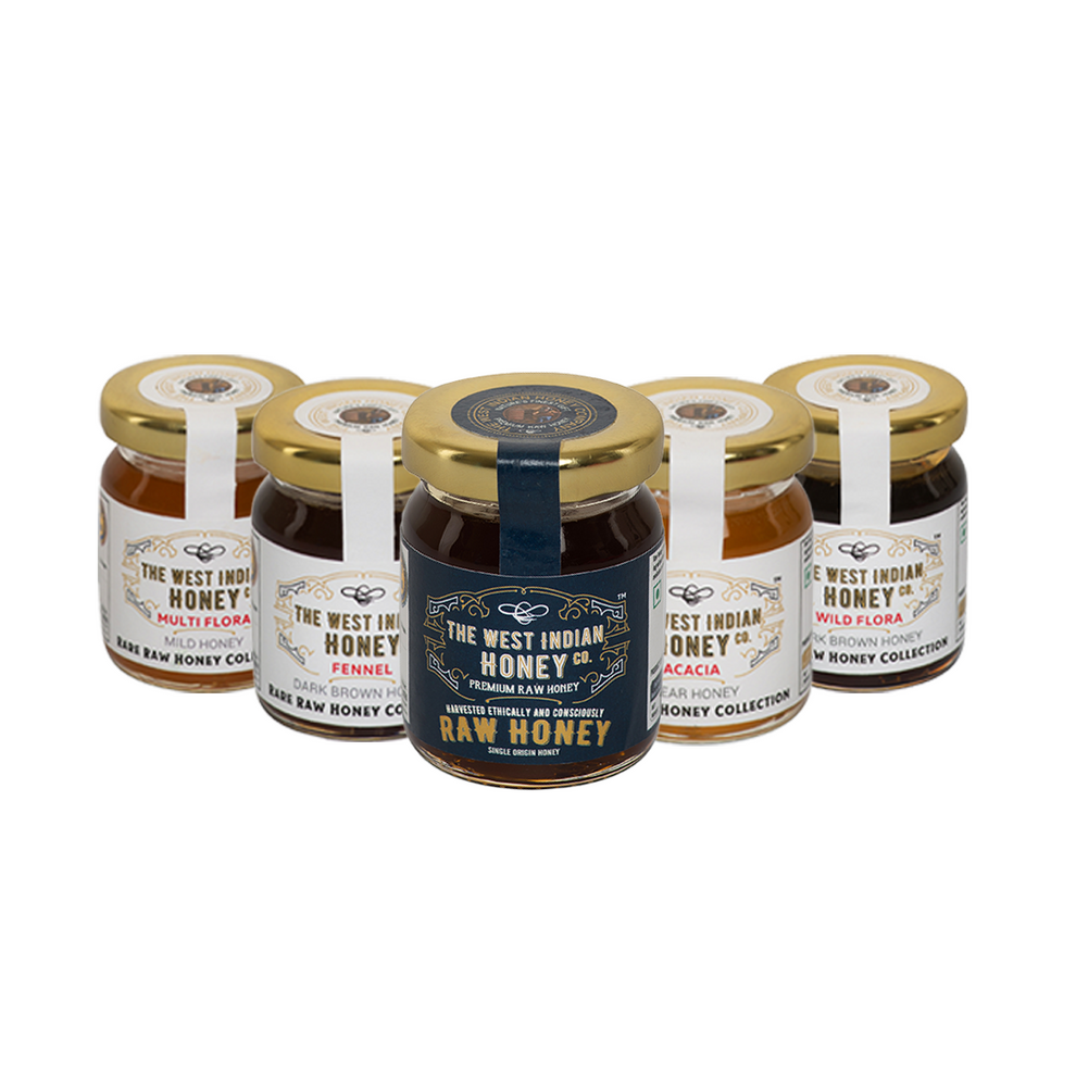 Honey Trial Pack - Premium Raw honey & 4 Rare Collection (75 g Each ...